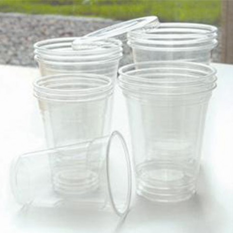 Gobelet Jus en Plastique à Couvercle Plat